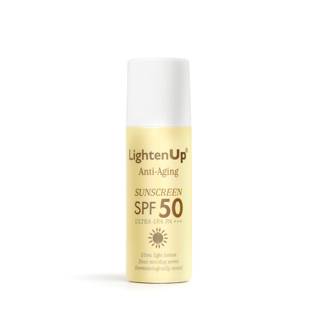 LightenUp Anti-Aging Sunscreen SPF-50 ULTRA UVA PA++ (Roll On) 90ml ...