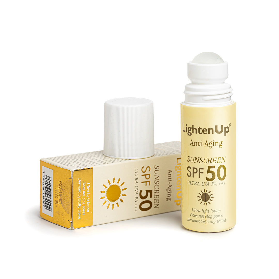 LightenUp Anti-Aging Sunscreen SPF-50 ULTRA UVA PA++ (Roll On) 90ml ...