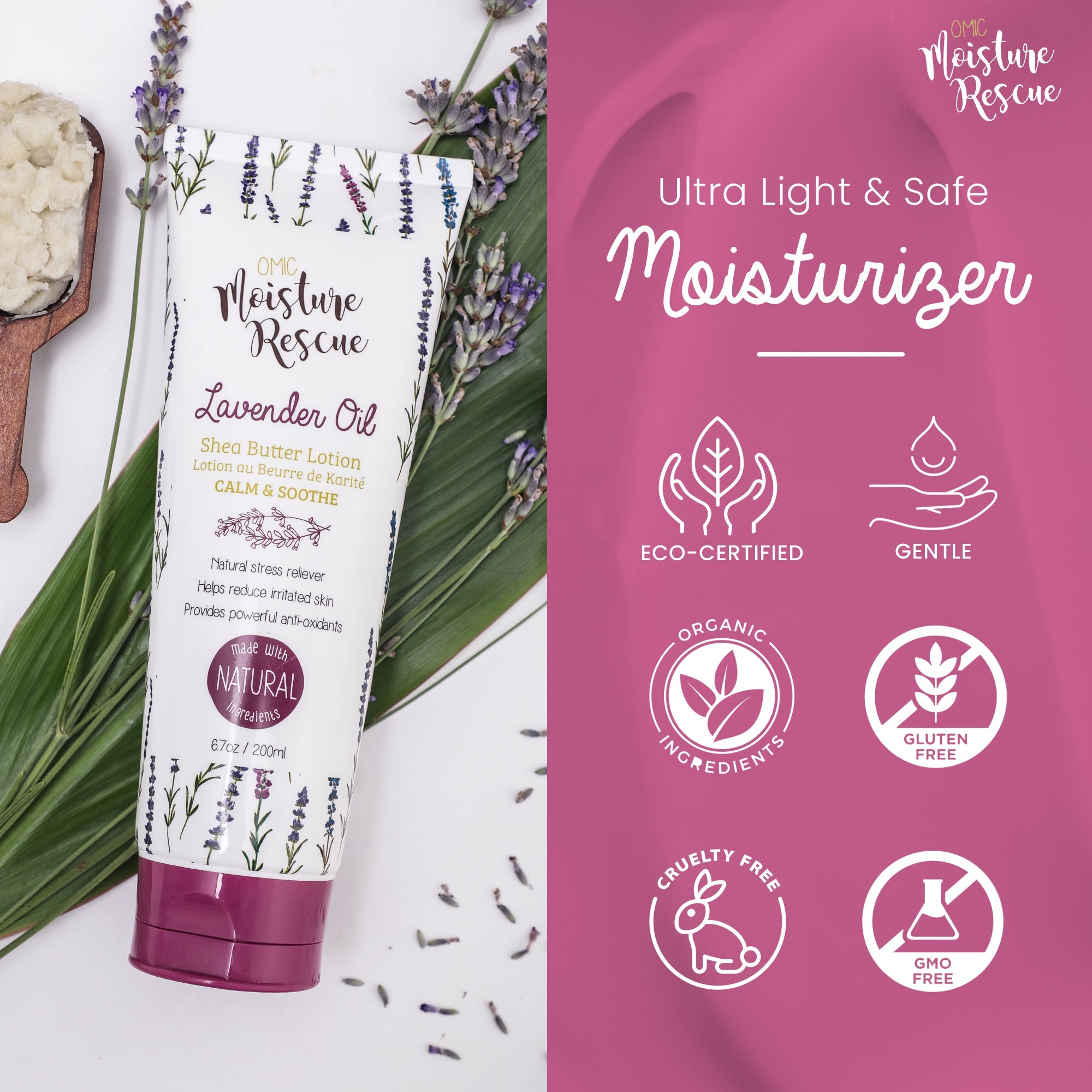 Omic Moisture Rescue Lavender Oil With Shea Butter Lotion 200ml ...