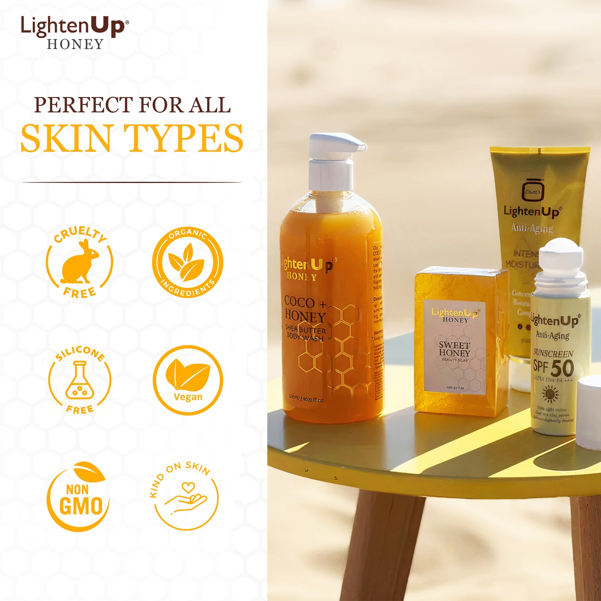 LightenUp Honey Coco + Honey Shea Butter Shower Gel 500ml ...