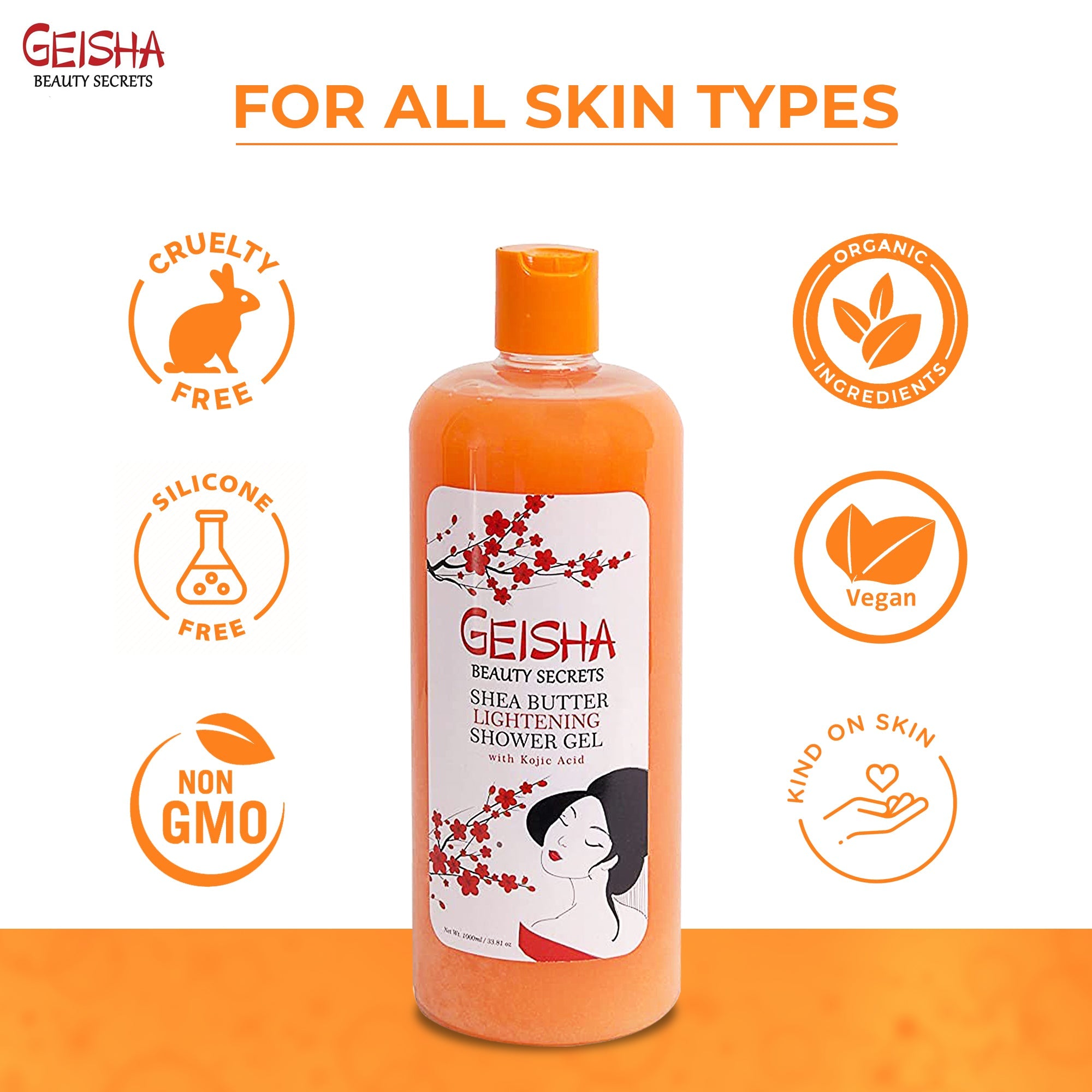 Geisha Beauty Secrets Shea Butter Lightening Shower Gel With Kojic Aci ...