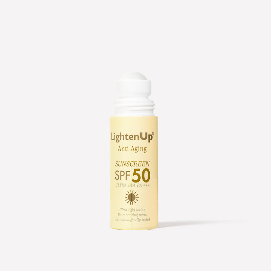 LightenUp Anti-Aging Sunscreen SPF-50 ULTRA UVA PA++ (Roll On) 90ml ...
